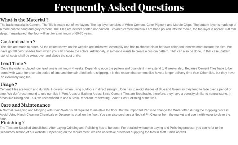 FAQ’s ? – KG TILES